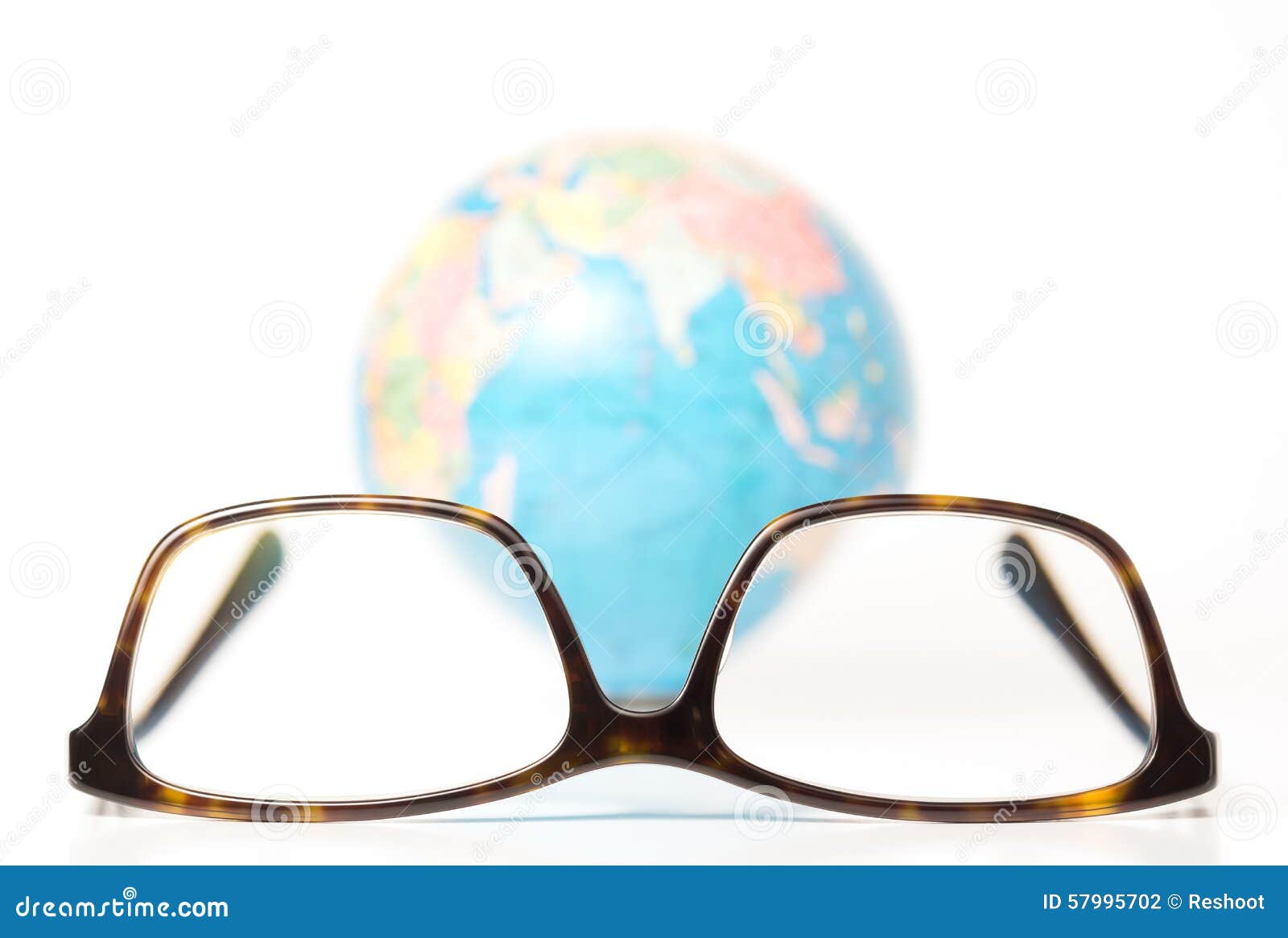 Eyeglasses and globe stock photo. Image of eyeglasses - 57995702