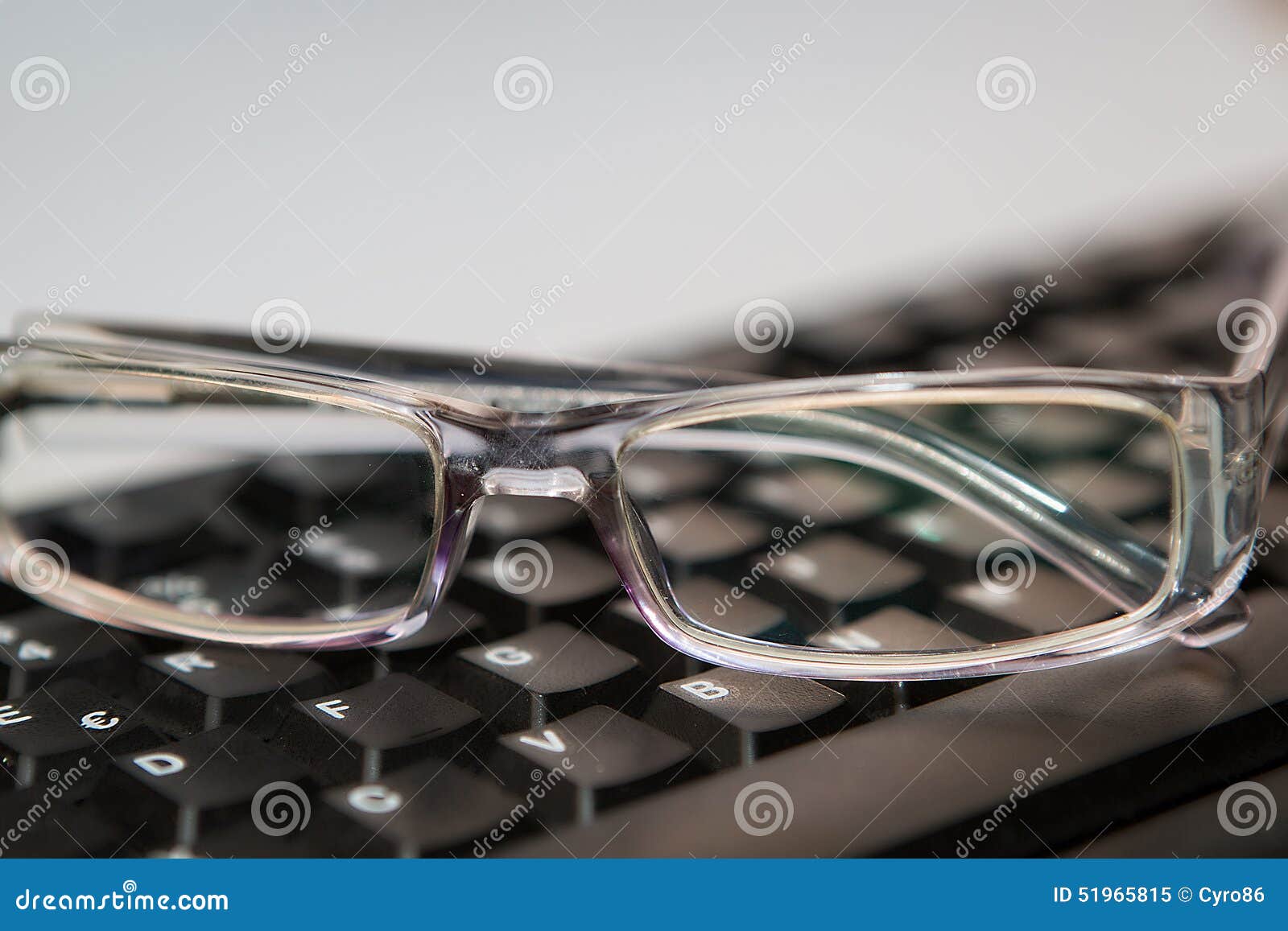 Eyeglasses with keyboard stock image. Image of occhiali - 51965815