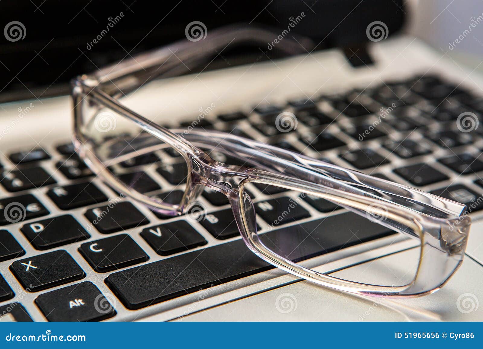 Eyeglasses with keyboard stock photo. Image of occhiali - 51965656
