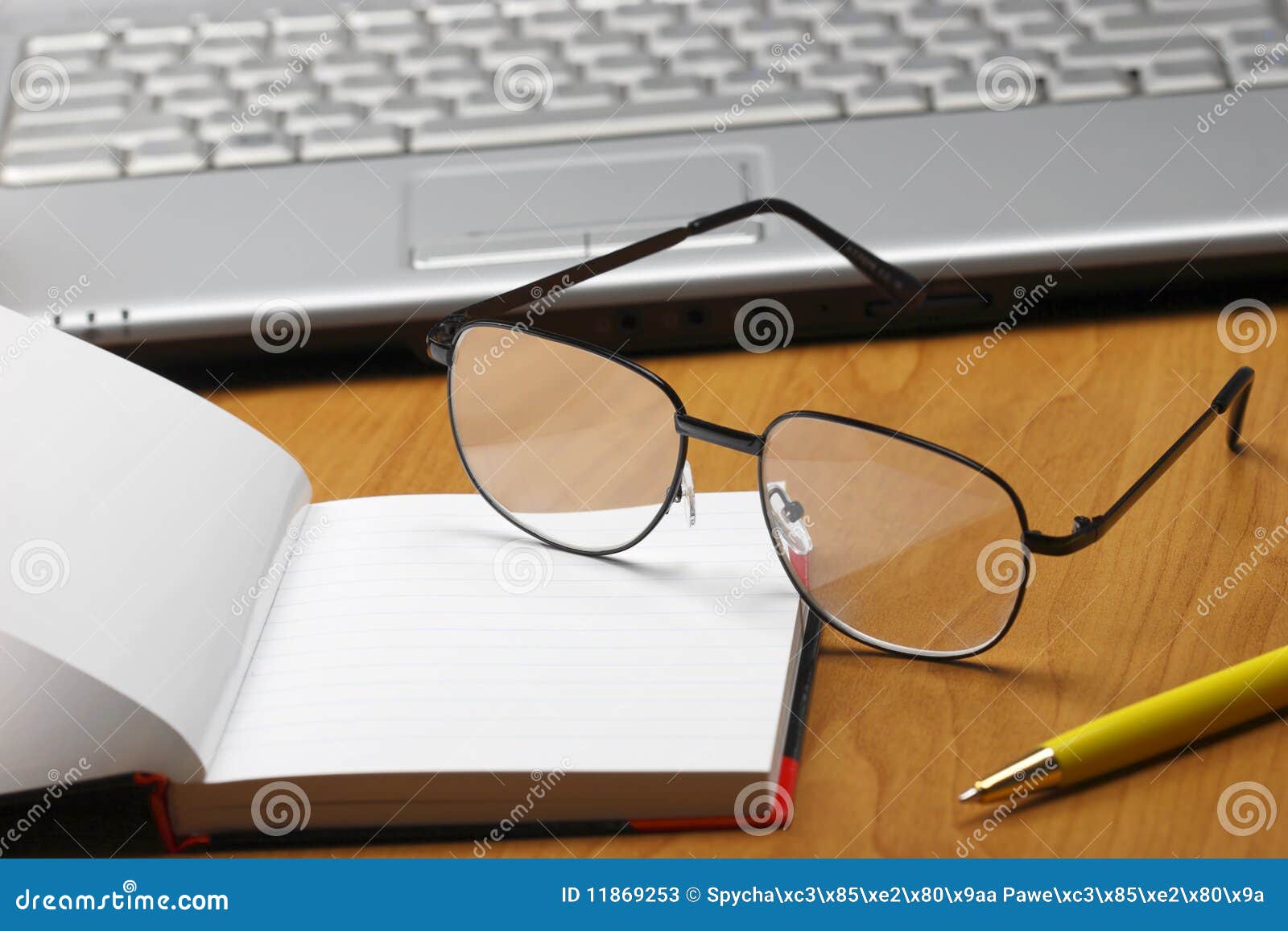 Eyeglasses,laptop and Notebook. Stock Image - Image of eyes ...