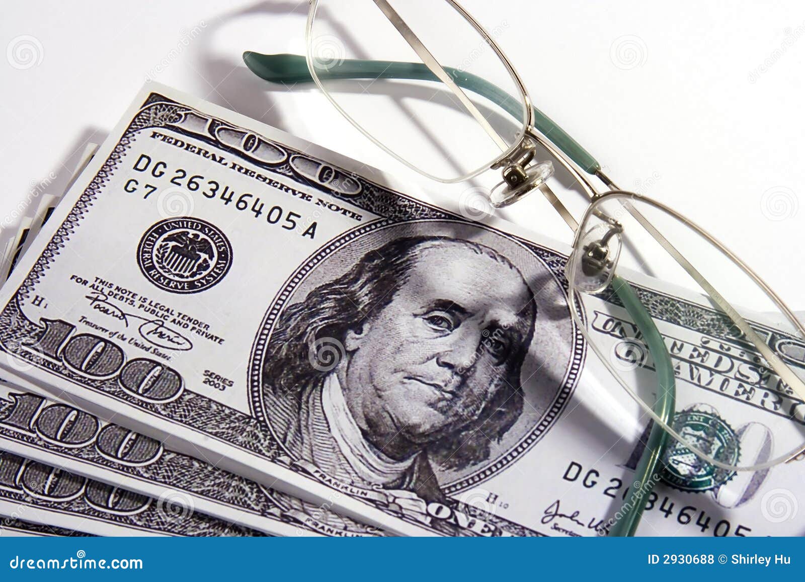 Eyeglasses and Money stock photo. Image of currency, american - 2930688
