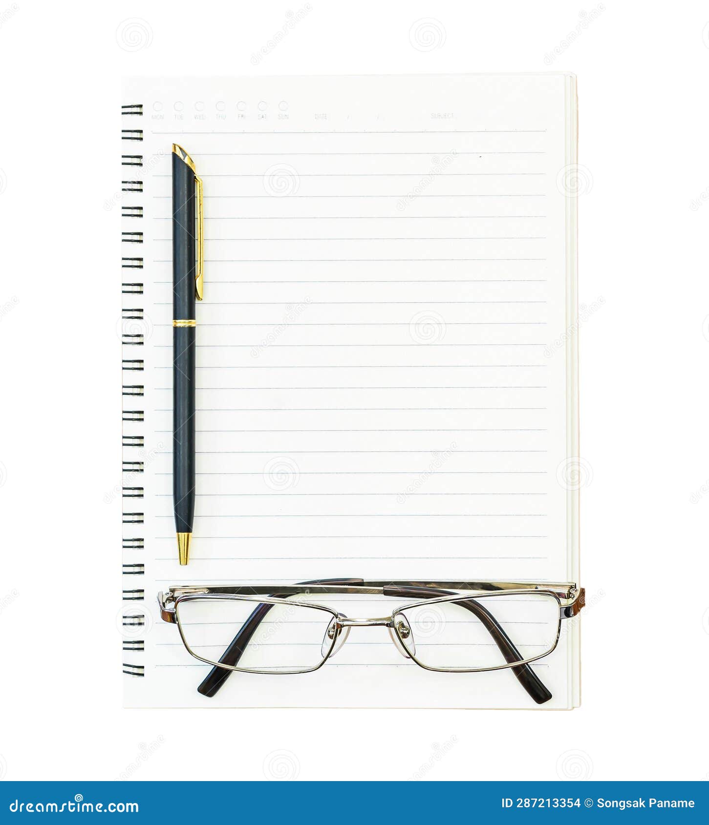 Eyeglasses and Notepad on Wood Deck Stock Photo - Image of presentation ...