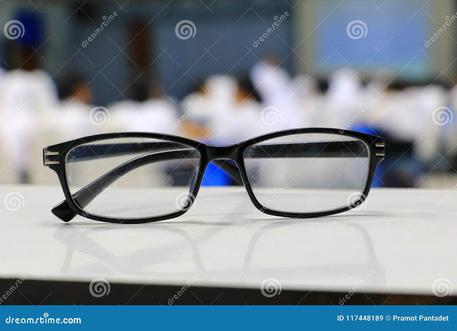 Eyeglasses Old or Spectacles of Teacher on the Table in Seminar ...
