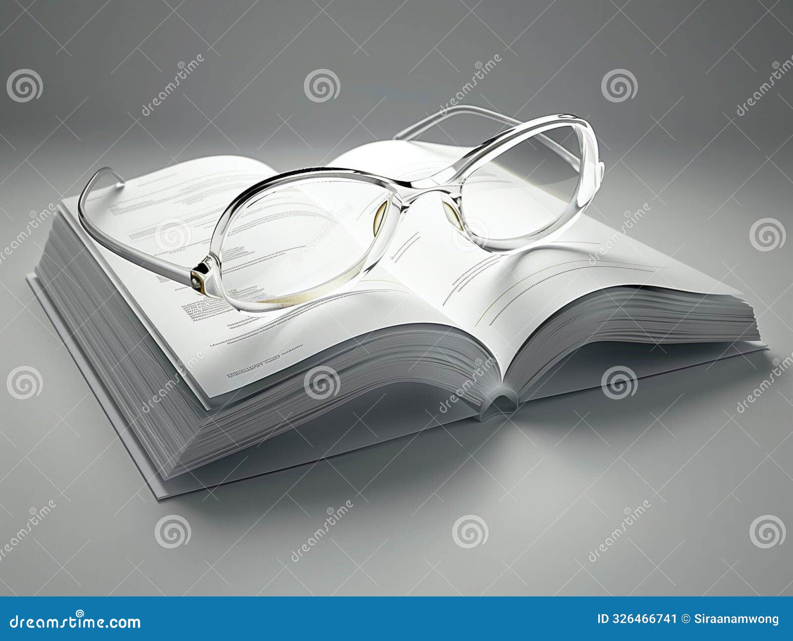 Eyeglasses on Open Book. Educational Concepts. by Generative Ai Stock ...