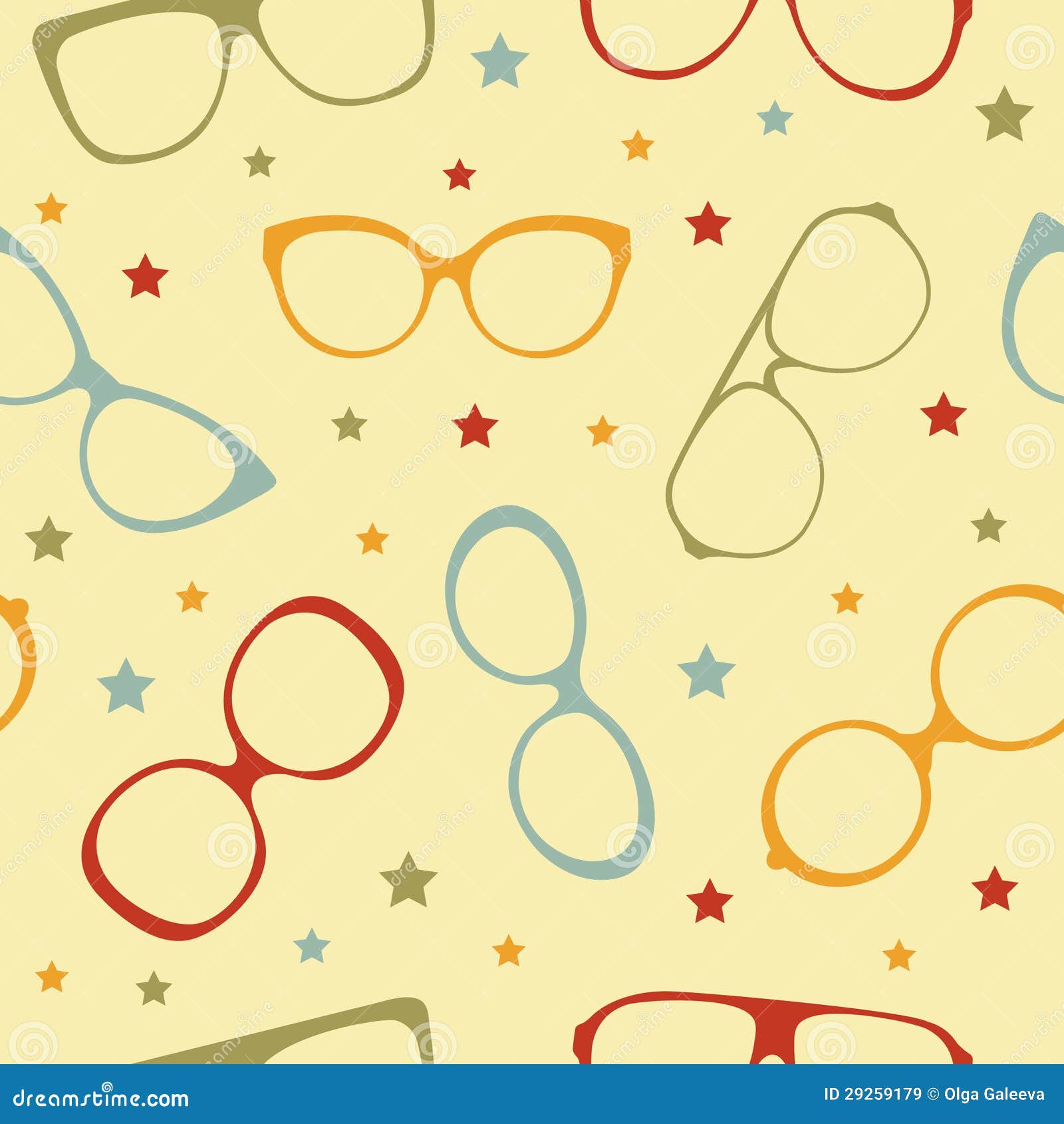 Eyeglasses Seamless Pattern Stock Illustration - Illustration of ...
