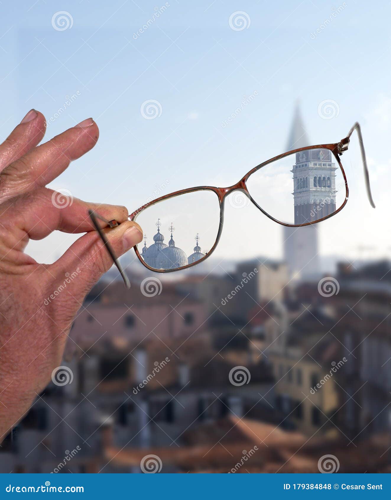 Eyeglasses To See the Clear Panorama Stock Photo - Image of focus ...