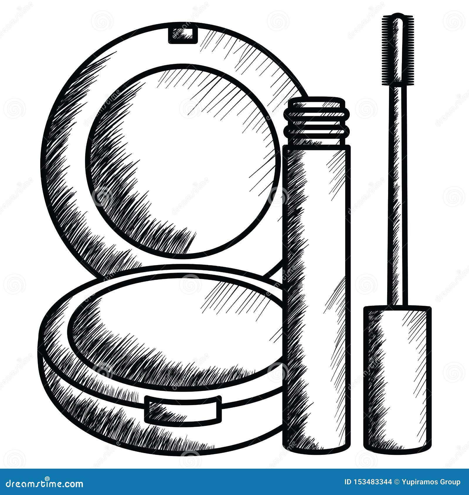 Eyelash and Blush Make Up Drawing Stock Vector - Illustration of ...