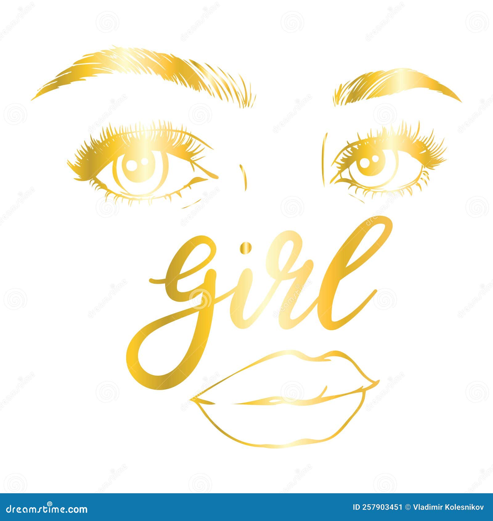 Eyelash Extension Logo. Makeup with Gold Glitter Stock Illustration ...