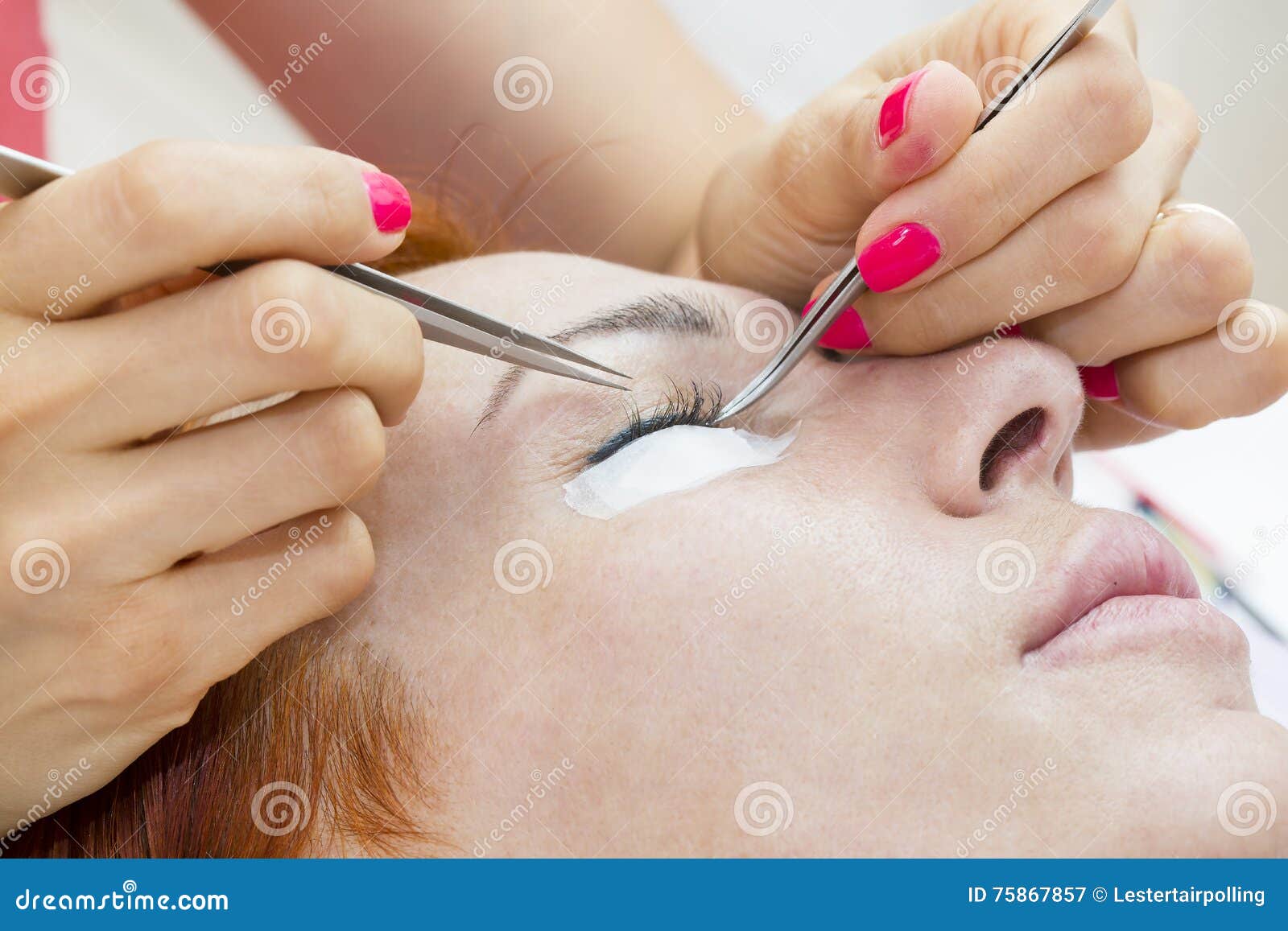 Eyelash extension process stock image. Image of create - 75867857