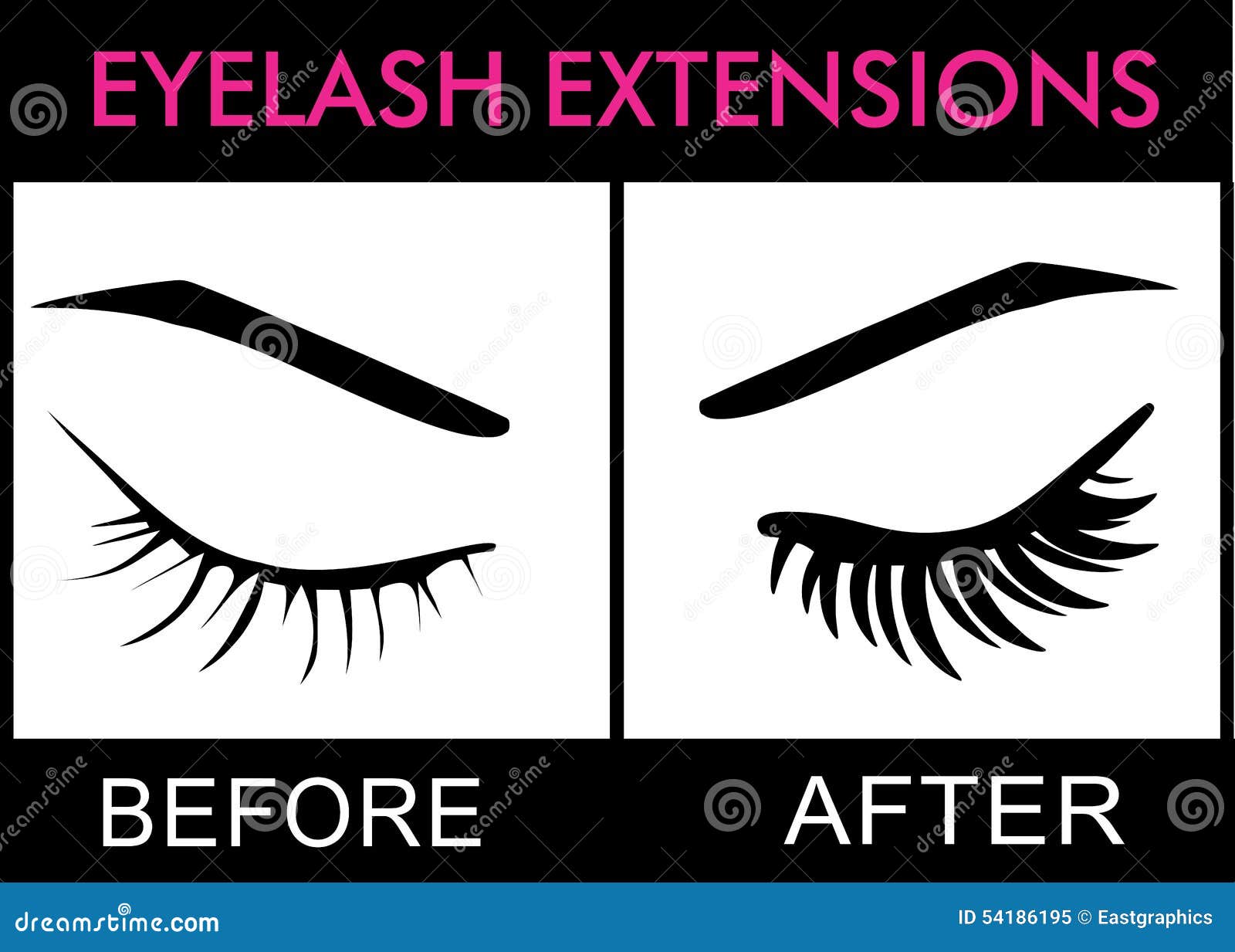 Eyelash Extentions stock vector. Illustration of eyelashes - 54186195