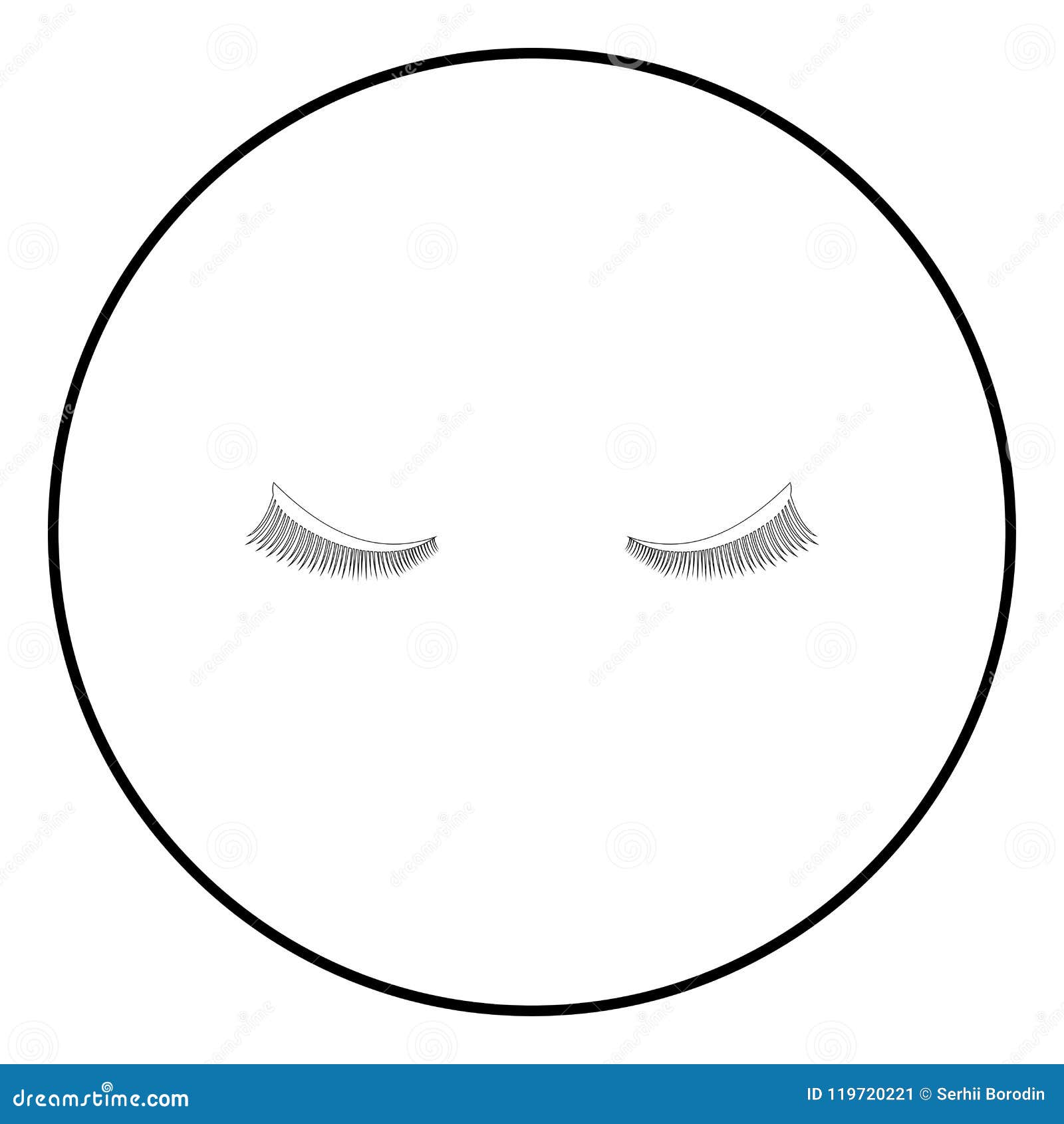 Eyelash Icon Black Color in Circle Round Stock Vector - Illustration of ...