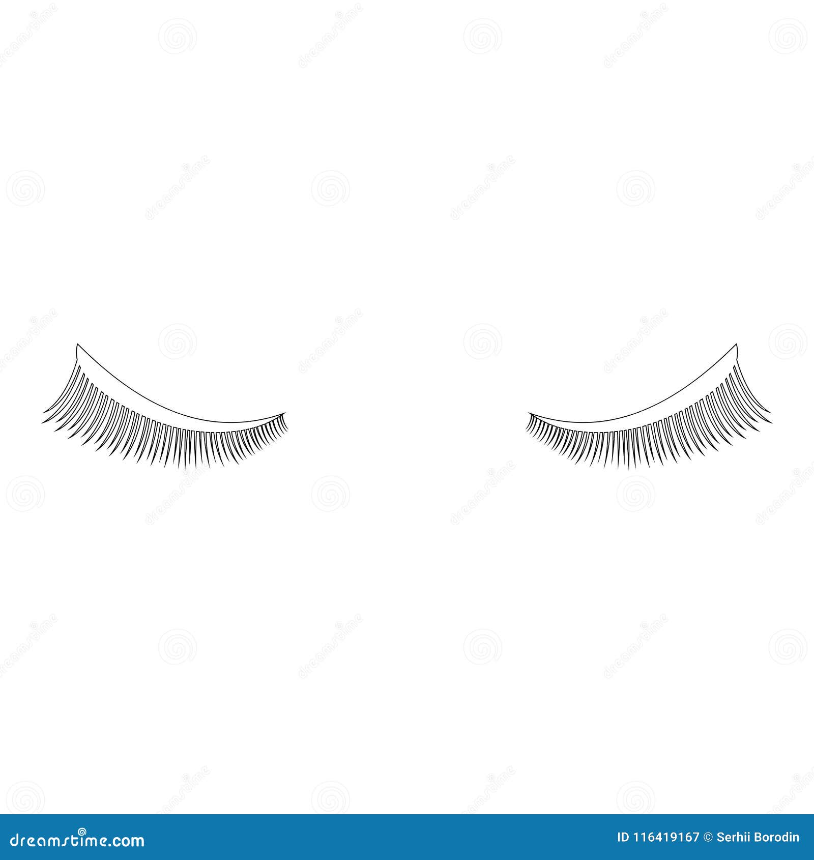 Eyelash Icon Black Color Illustration Flat Style Simple Image Stock ...
