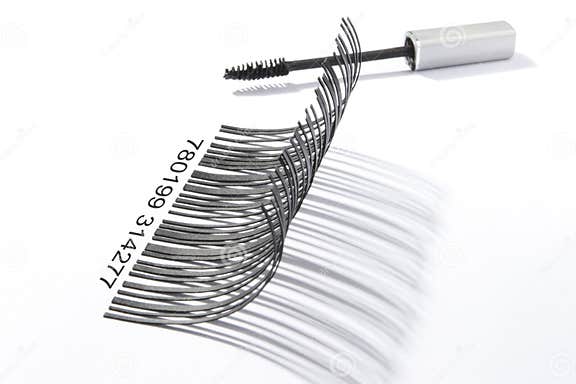 Eyelashes Barcode with Mascara Stock Photo - Image of arched, paper ...