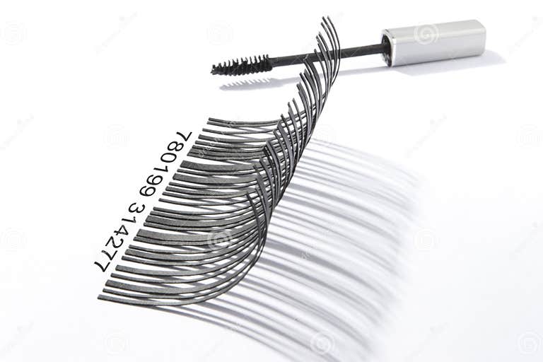 Eyelashes Barcode with Mascara Stock Photo - Image of arched, paper ...