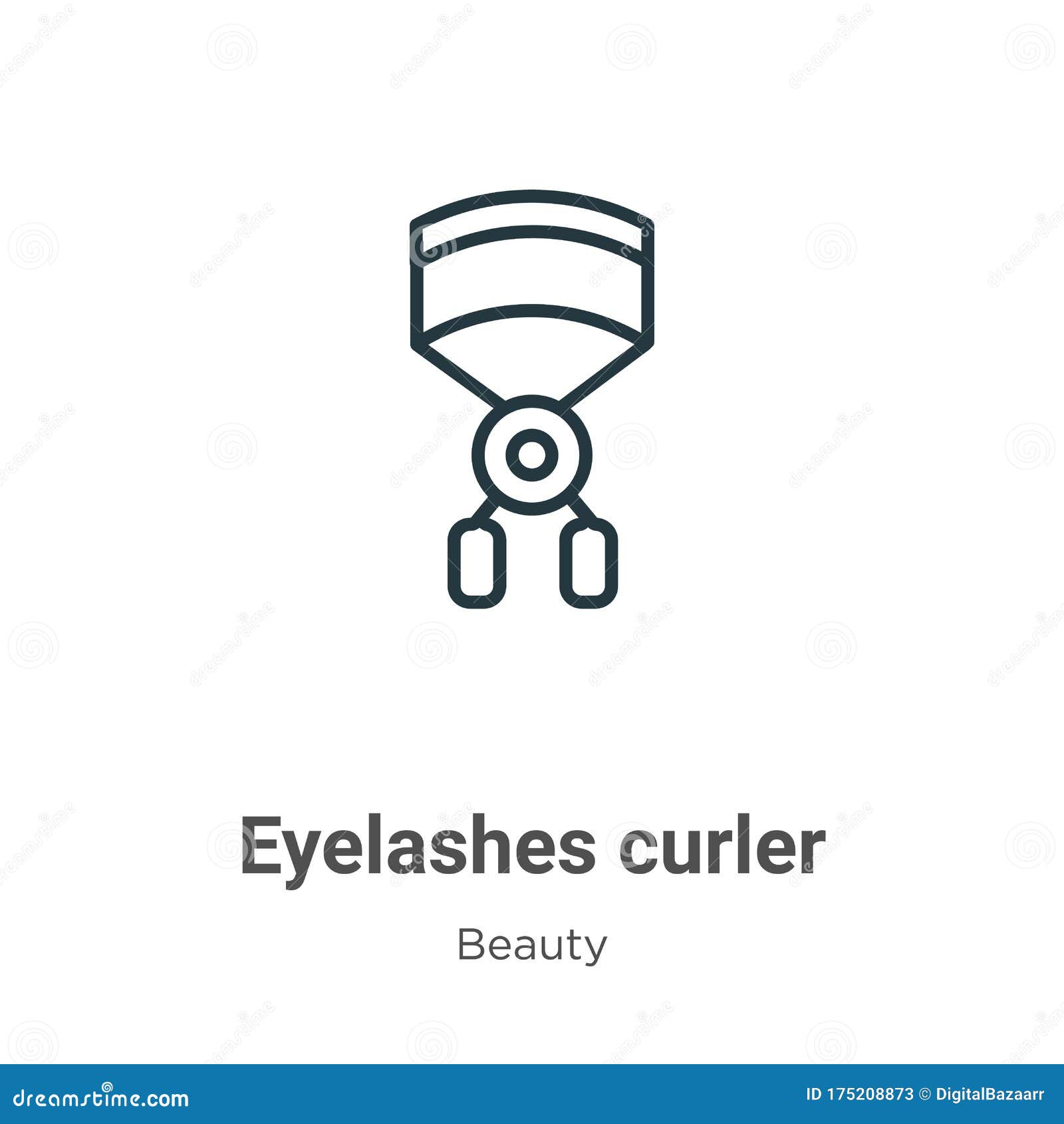 Eyelashes Curler Outline Vector Icon. Thin Line Black Eyelashes Curler Icon, Flat Vector Simple ...