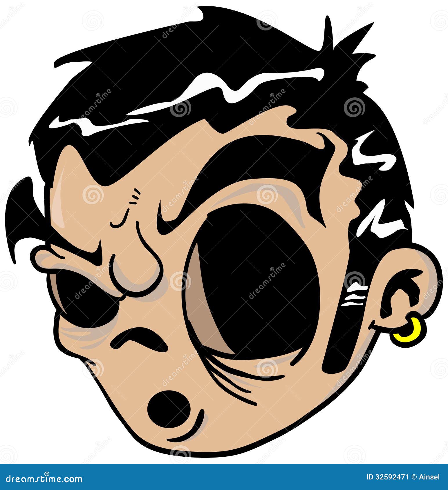 Eyeless face stock illustration. Illustration of eyeless - 32592471