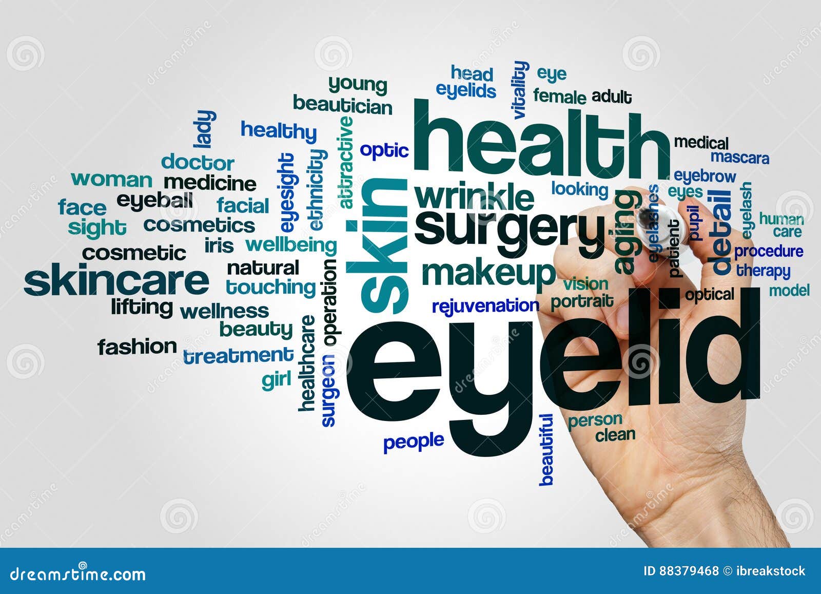 Eyelid word cloud stock photo. Image of healthy, concept - 88379468