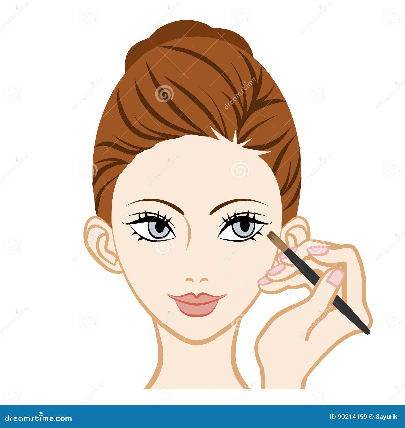 Eyeliner -Facial Close-up stock vector. Illustration of femininity ...