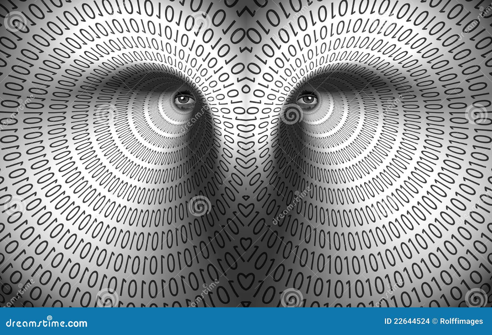 Eyes in binary tunnel stock illustration. Illustration of graphics ...