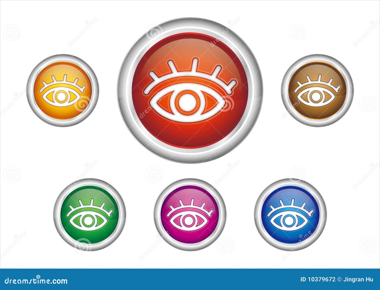 Eyes button icon stock vector. Illustration of ball, sight - 10379672