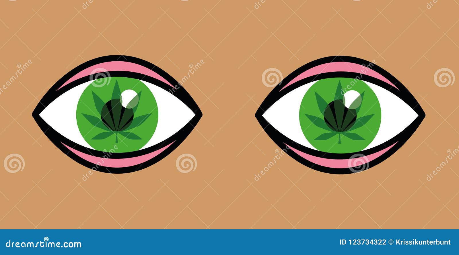 Eyes with Cannabis Leaves Inside Stock Vector - Illustration of ...