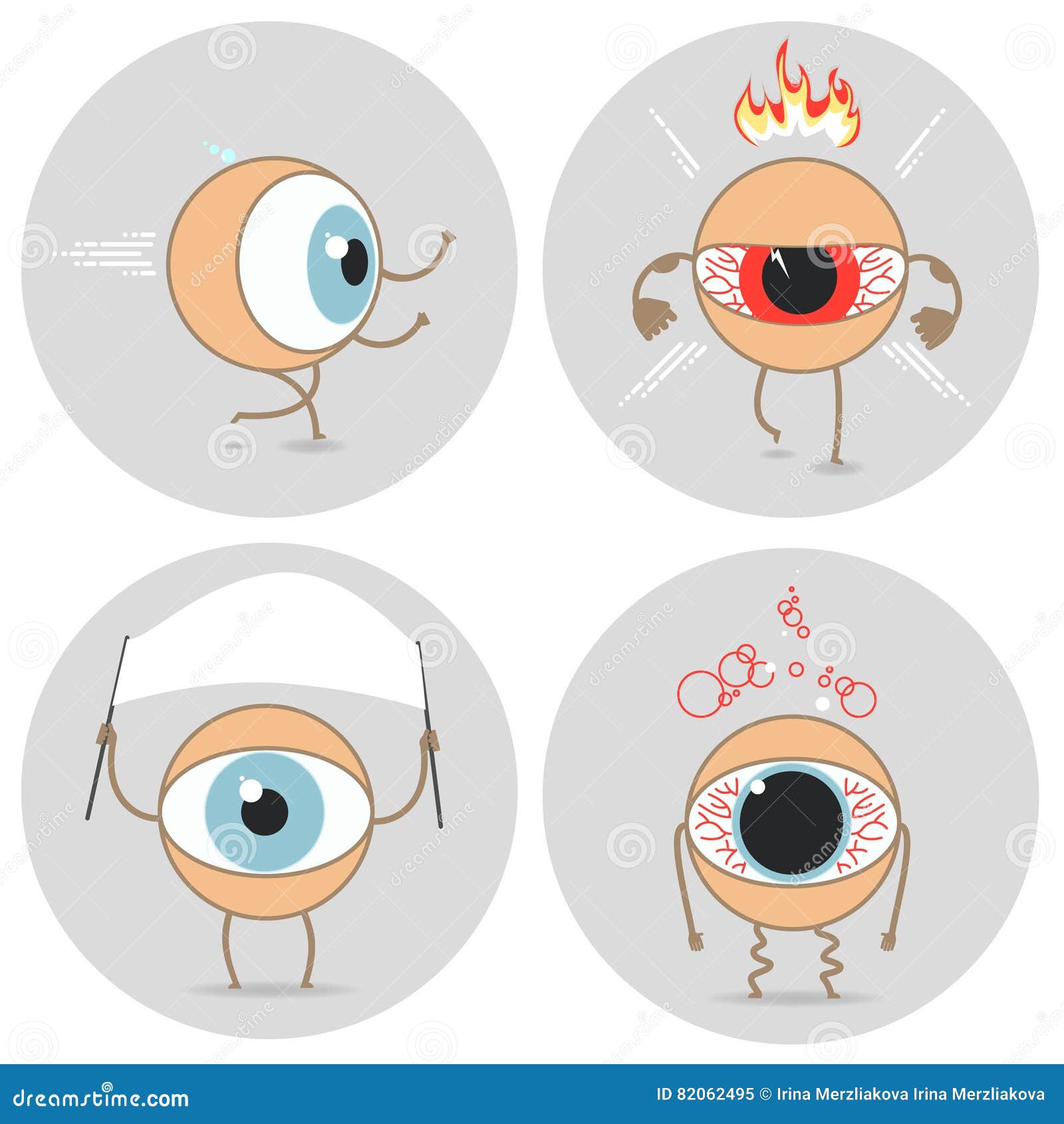 Eyes Cartoon Icon Bad Emotions. Angry, Run, Patient Expression. Stock ...