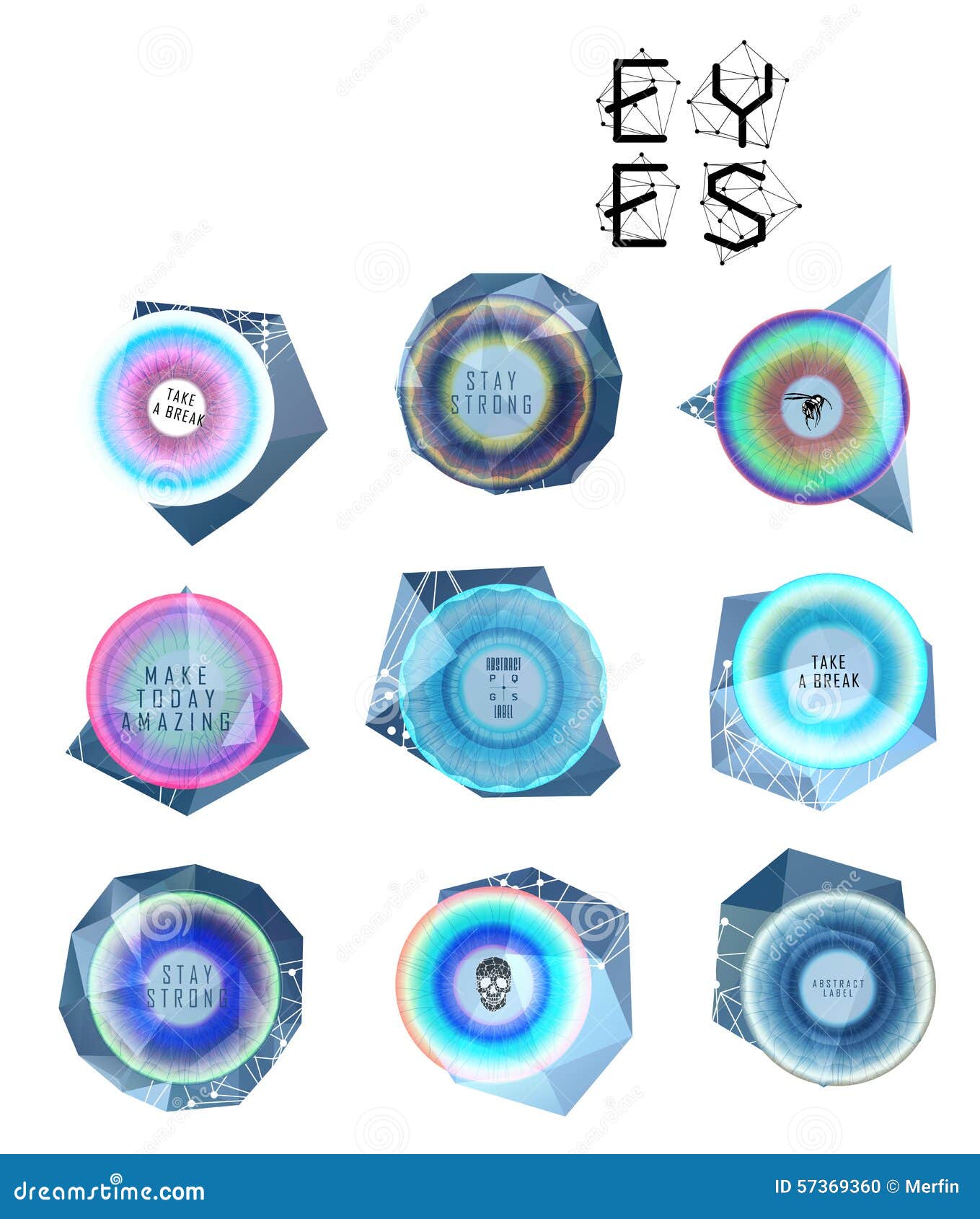 Eyes Collection, Human Pupil Stock Vector - Illustration of creative ...