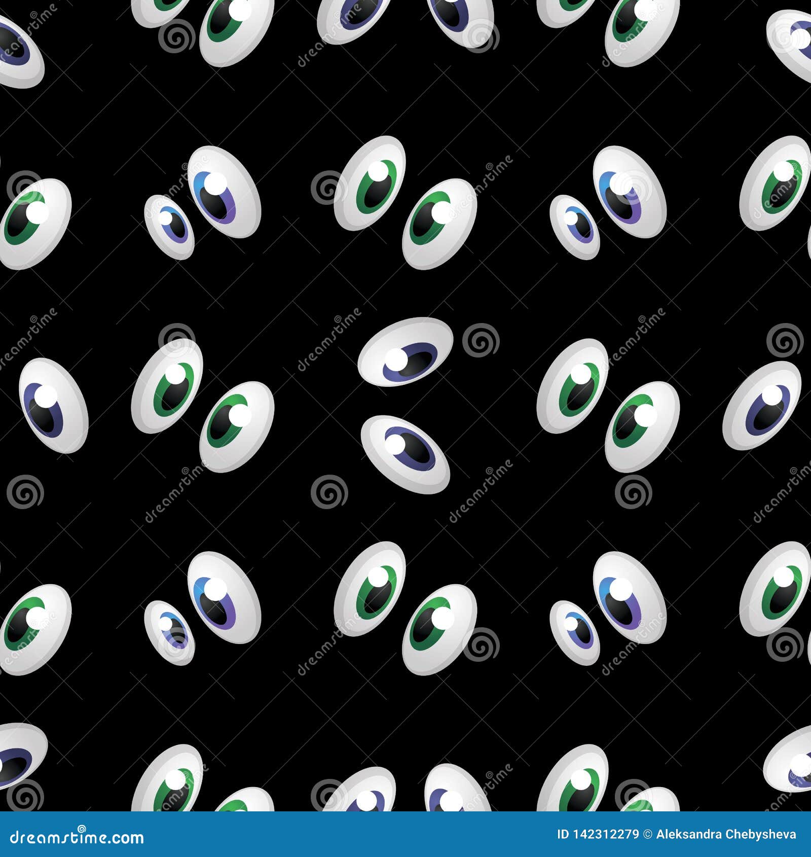 Eyes in the Dark. Halloween Horror Eyes Seamless Pattern Stock ...