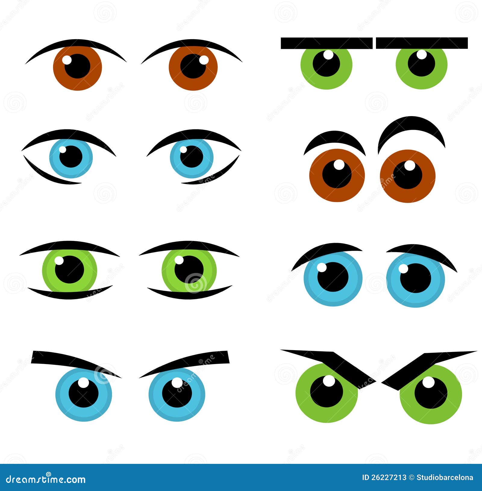 Eyes emotion collection stock vector. Illustration of beauty - 26227213