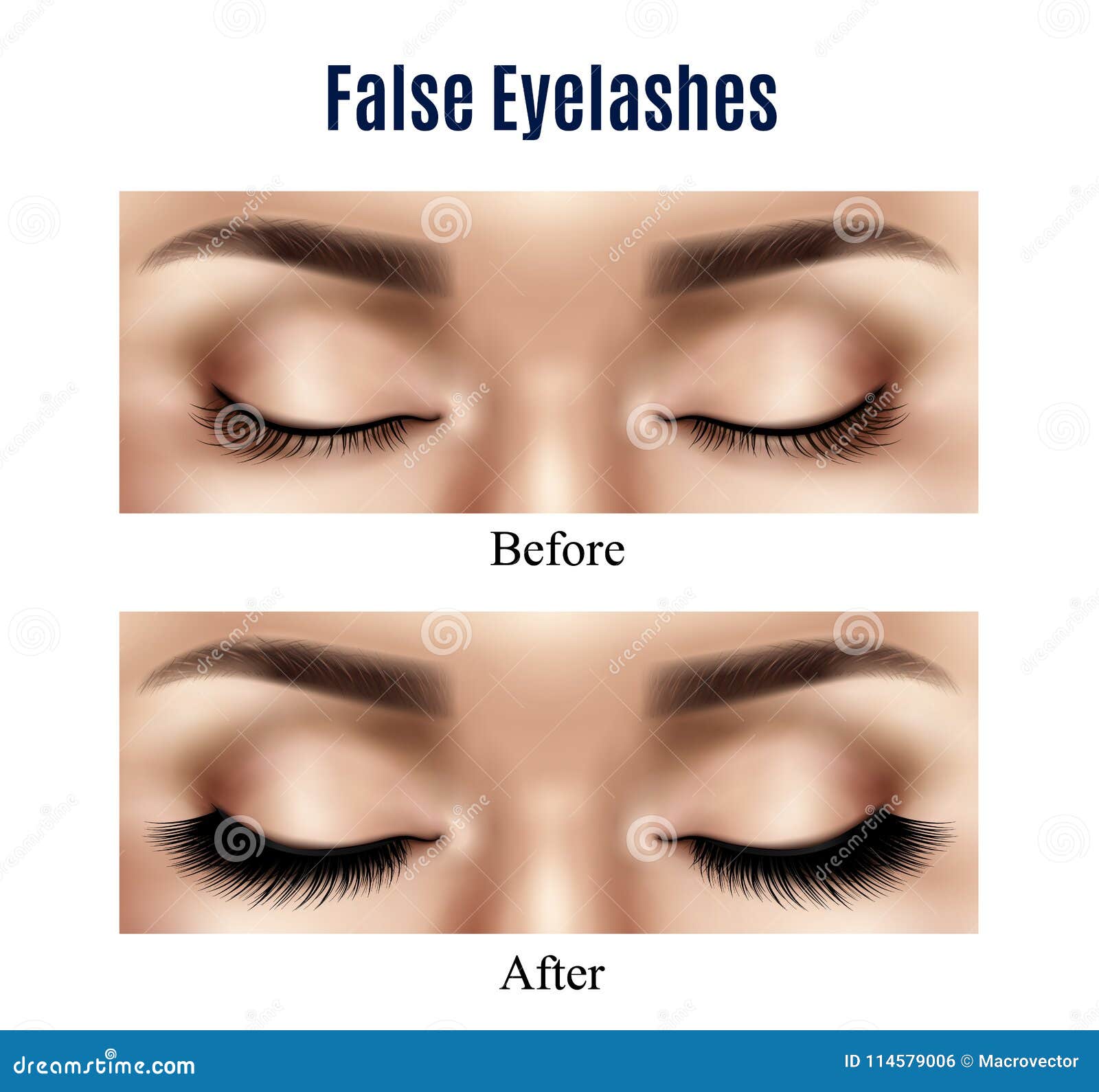 Eyes False Lashes Realistic Illustration Stock Vector - Illustration of ...