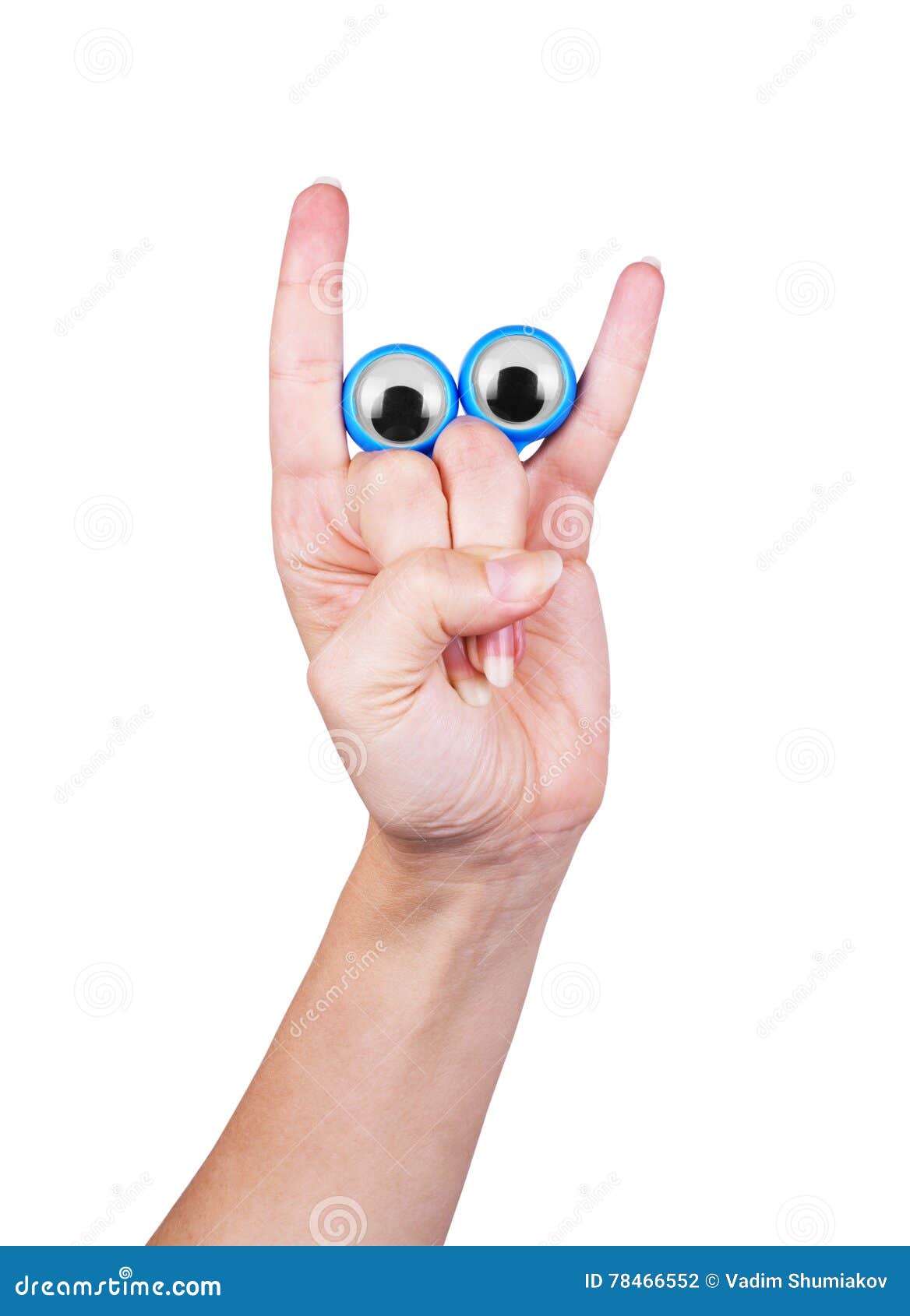 Eyes on the Fingers of the Hand, on a White Background Stock Photo ...