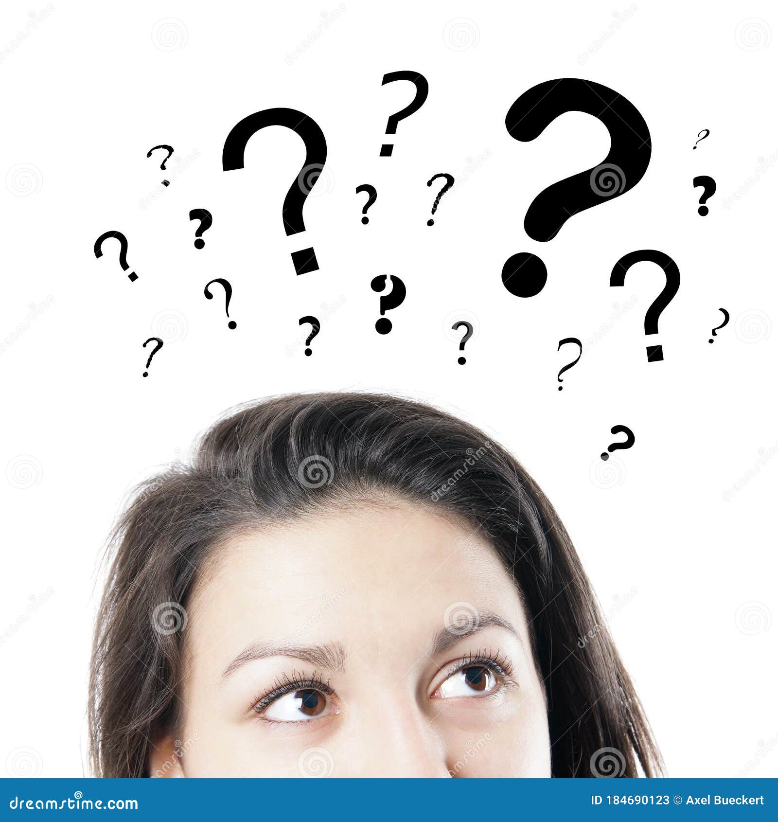 Eyes Gaze at Question Marks Stock Image - Image of thought, peek: 184690123