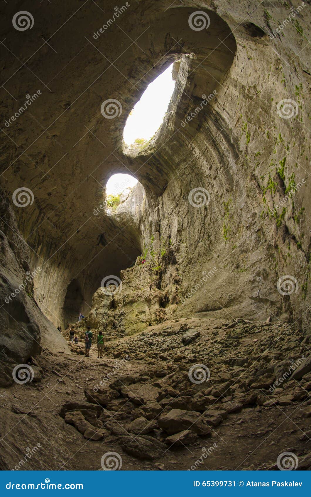 The Eyes Of God In Prohodna Cave, Famous Cave Royalty-Free Stock ...