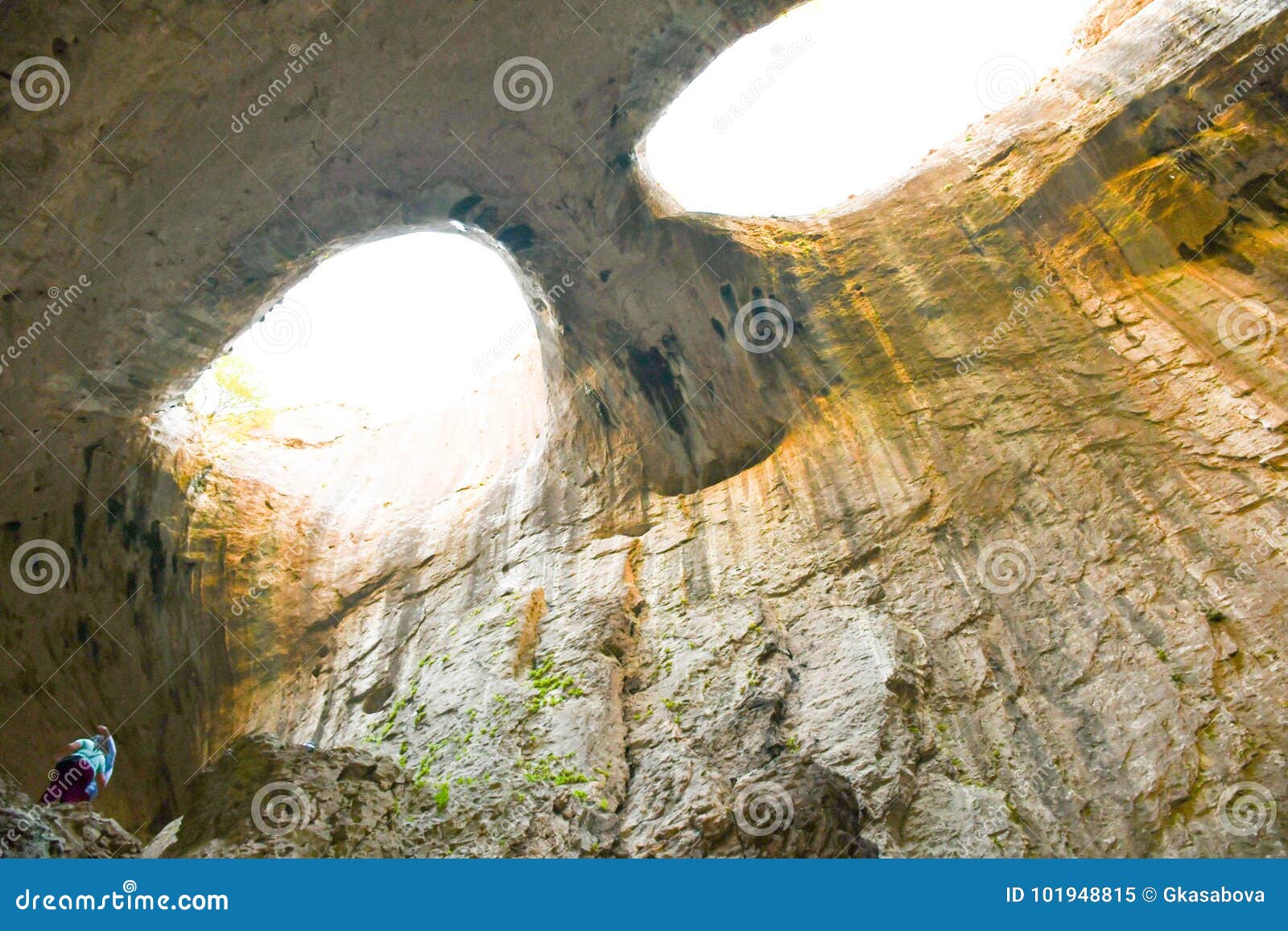 Eyes of God, Prohodna Cave, Bulgaria Stock Image - Image of exploration ...