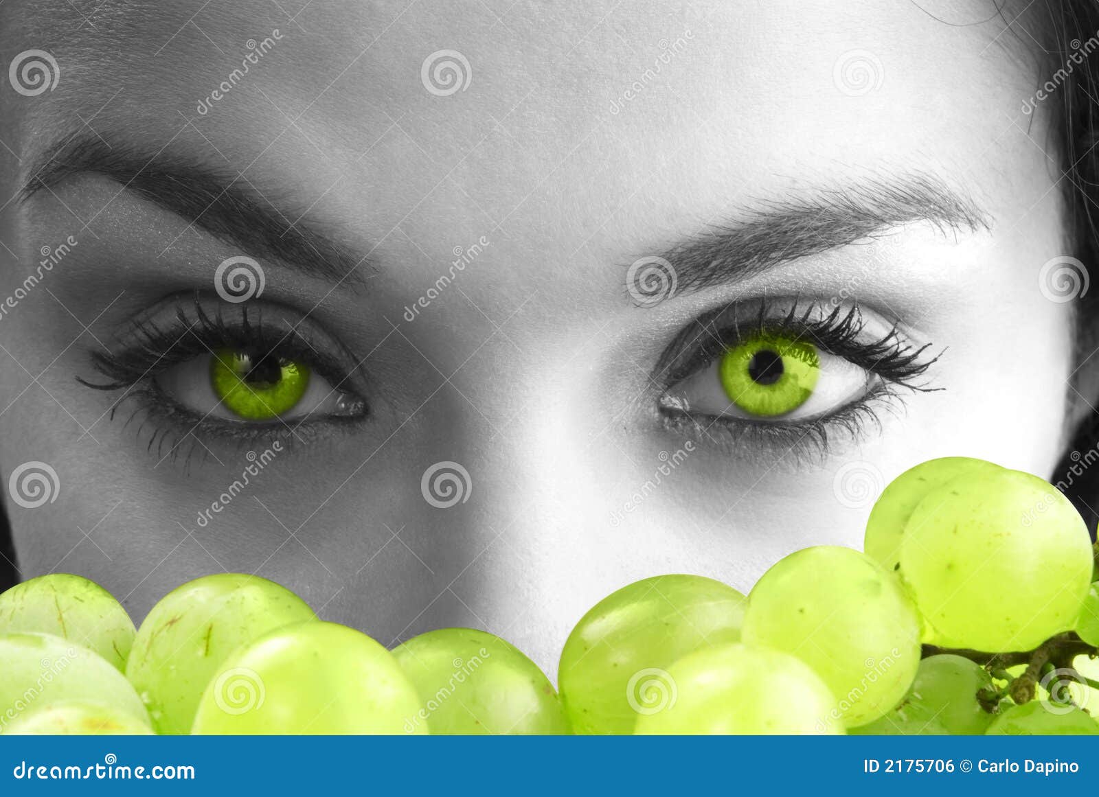 Eyes and grape stock photo. Image of close, white, brunette - 2175706