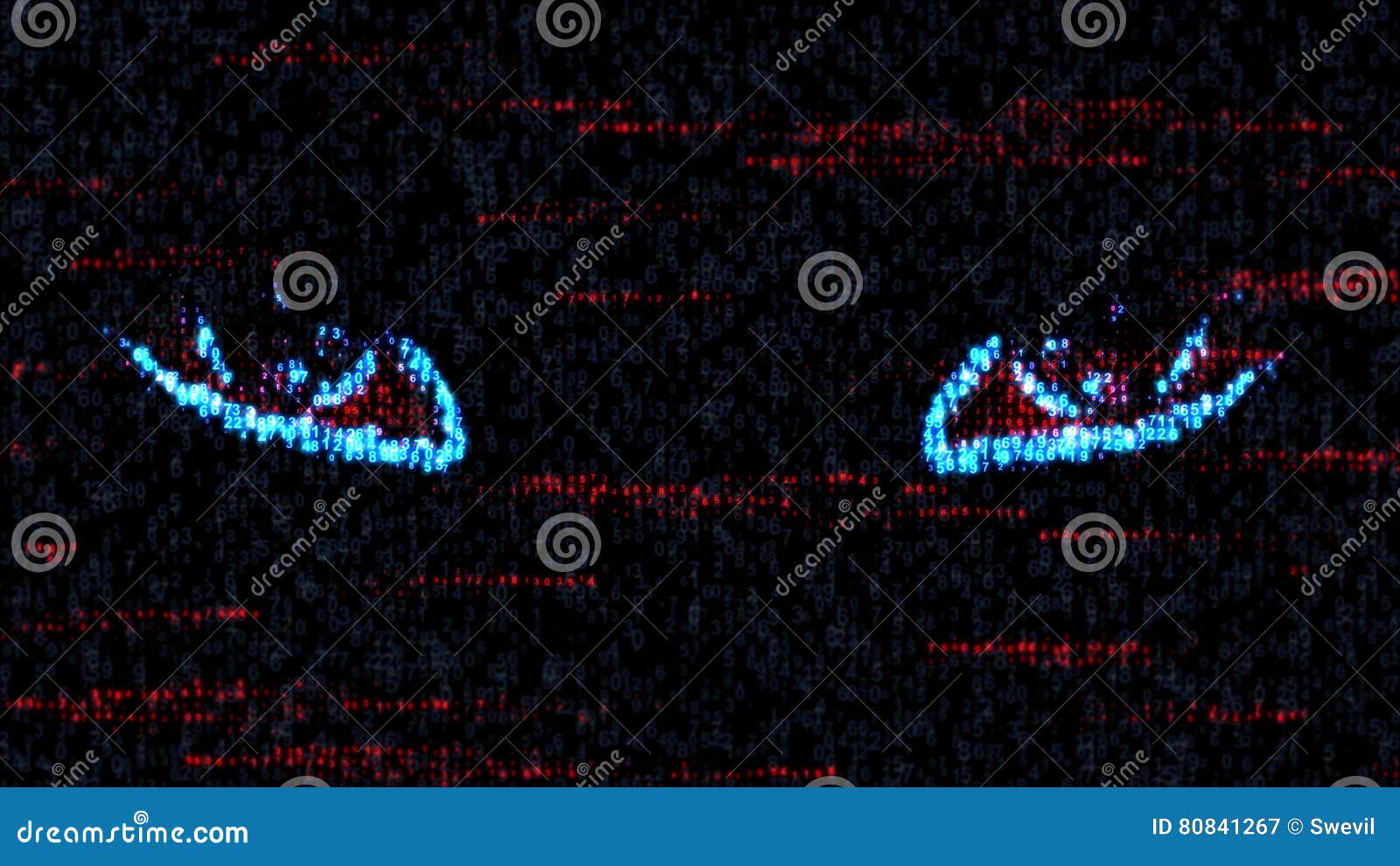 The Eyes of a Hacker. To Spy on the Computer Stock Image - Image of ...