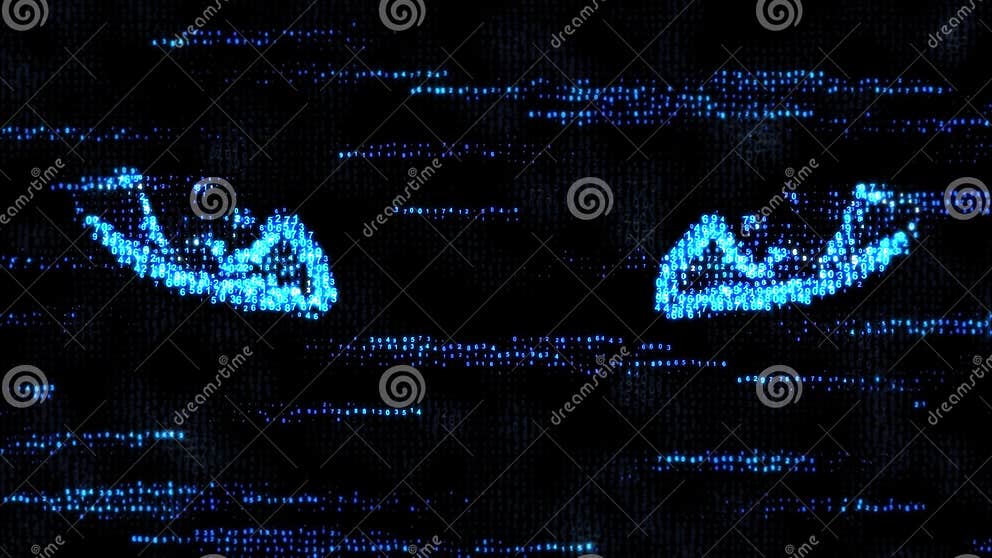 The Eyes of a Hacker. To Spy on the Computer Stock Illustration ...
