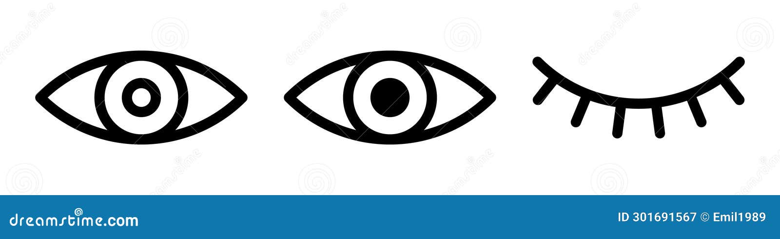 Eyes Icon Set Symbol Basic Simple Design. Stock Vector - Illustration ...