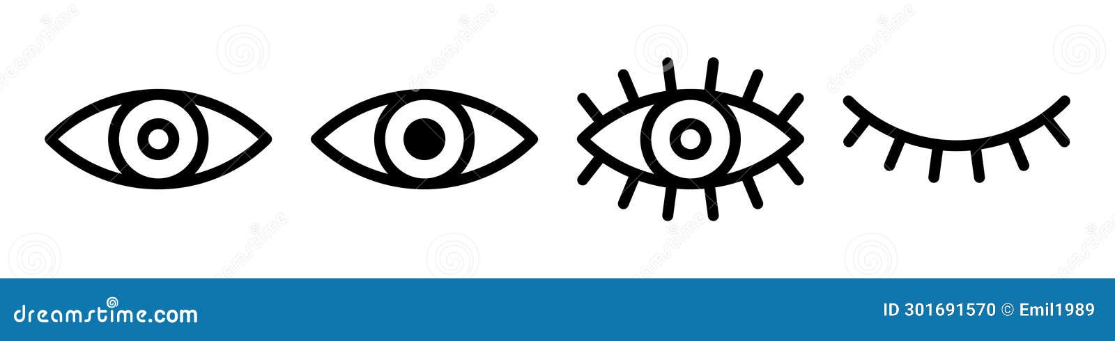 Eyes Icon Set Symbol Basic Simple Design. Stock Illustration ...