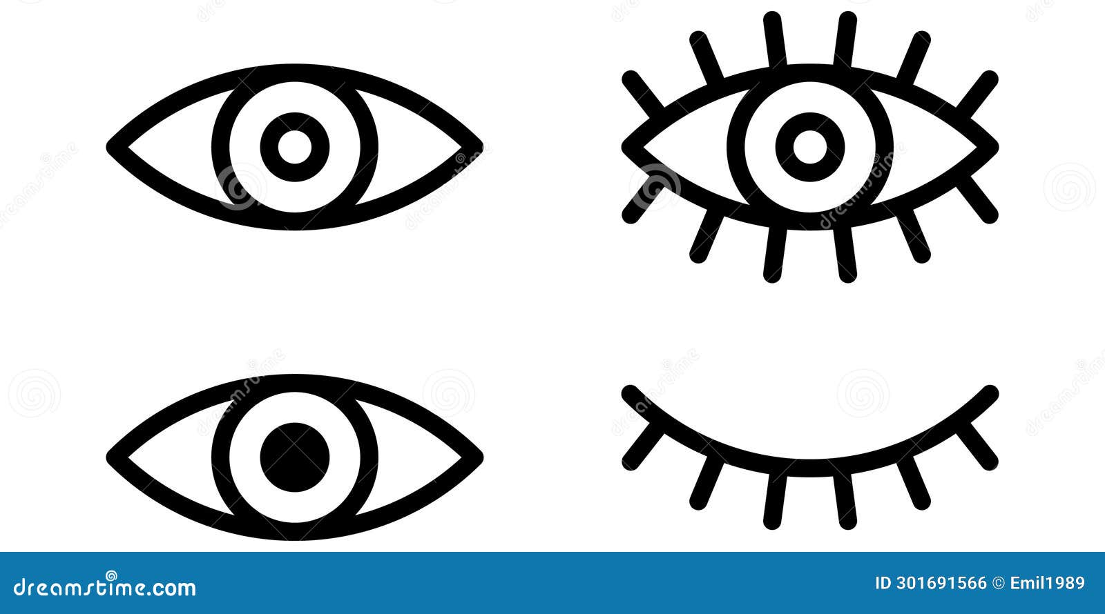 Eyes Icon Set Symbol Basic Simple Design. Stock Illustration ...