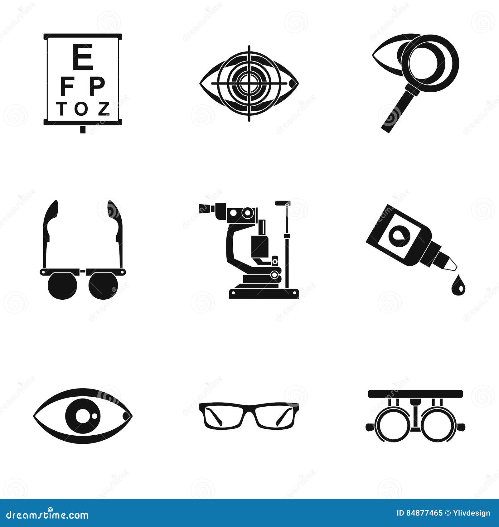 Eyes Icons Set, Simple Style Stock Vector - Illustration of draw, focus ...