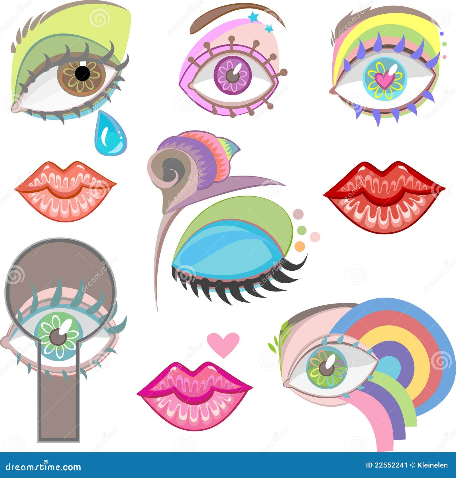 Eyes and lips set stock vector. Illustration of lips - 22552241