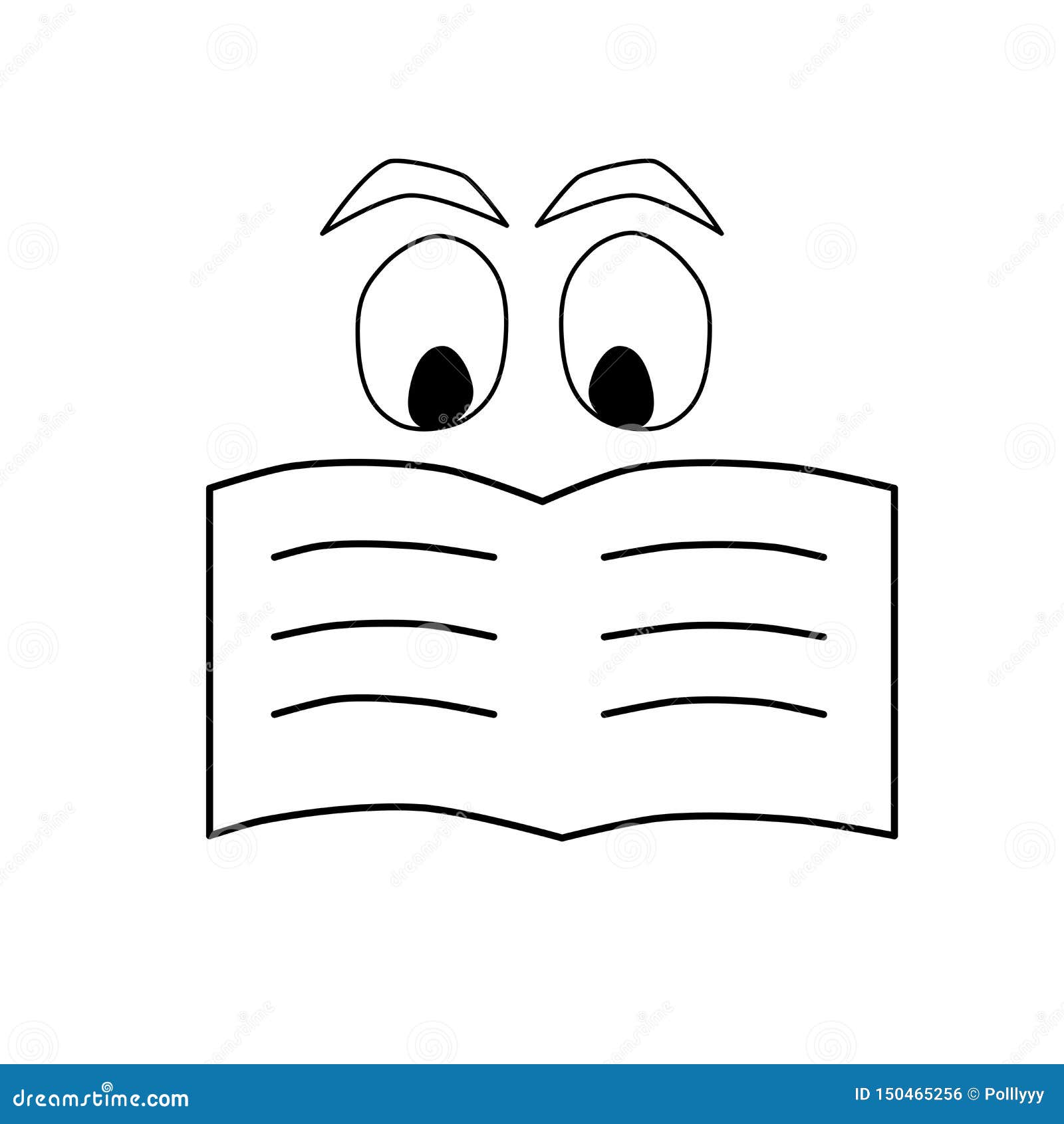 Eyes Look into a Book. Flat Icon. Element Logo Illustration. Outline ...