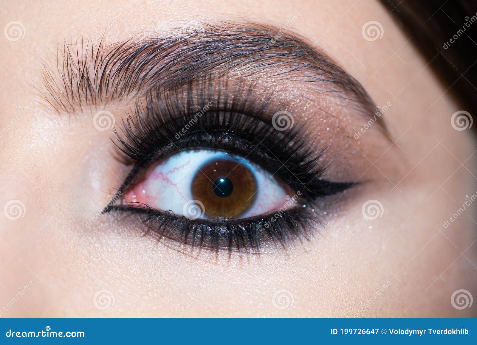 Eyes with Make Up Close Up. Beautiful Eye. Stock Image - Image of ...