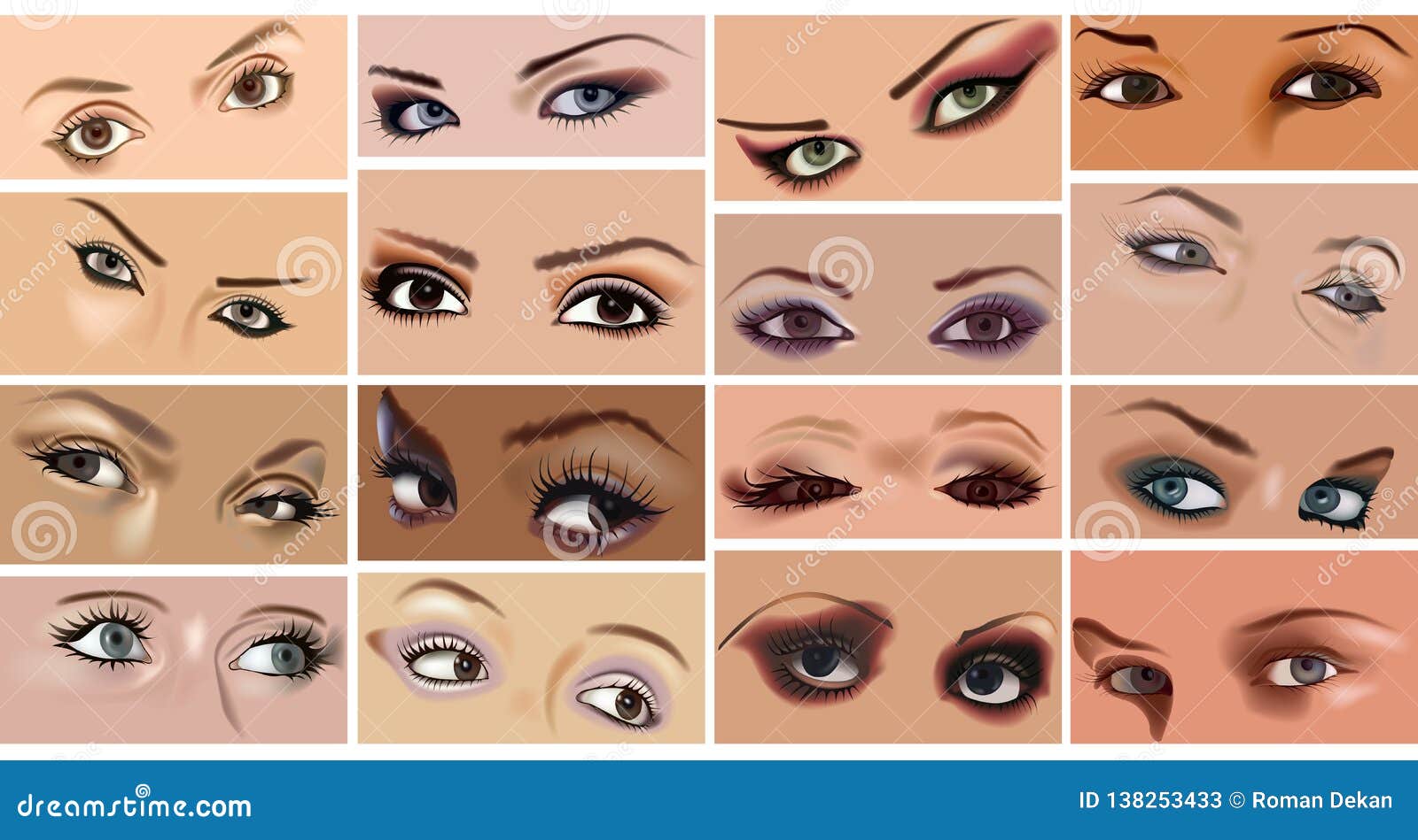 Eyes Makeup Set stock vector. Illustration of vogue - 138253433