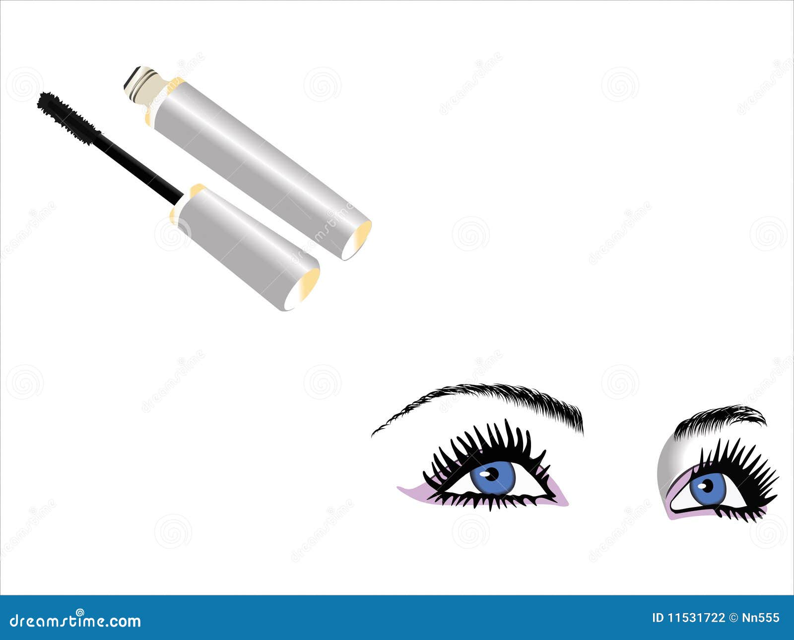 Eyes and mascara stock vector. Illustration of cosmetics - 11531722