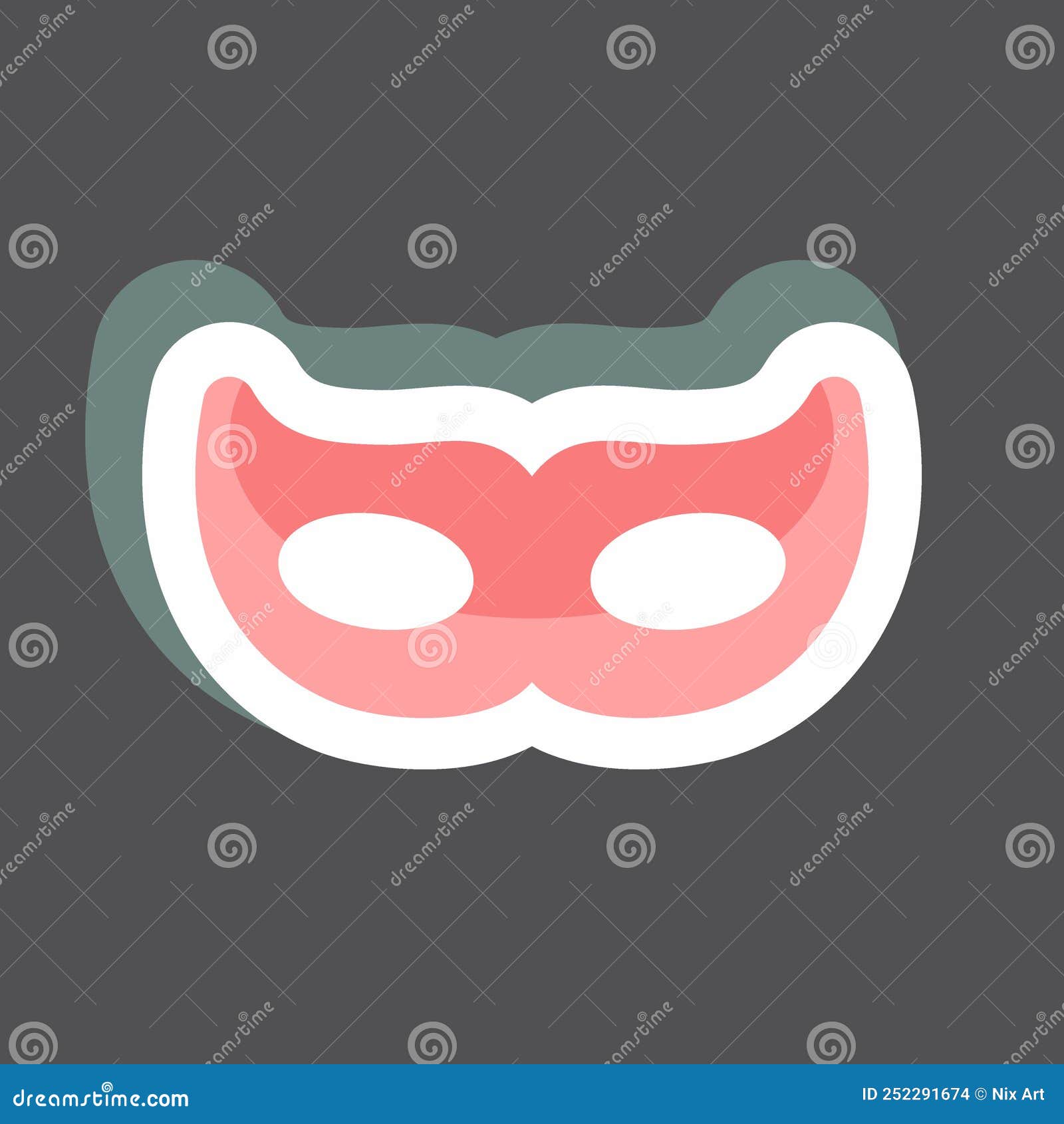 Eyes Mask Sticker in Trendy Isolated on Black Background Stock ...