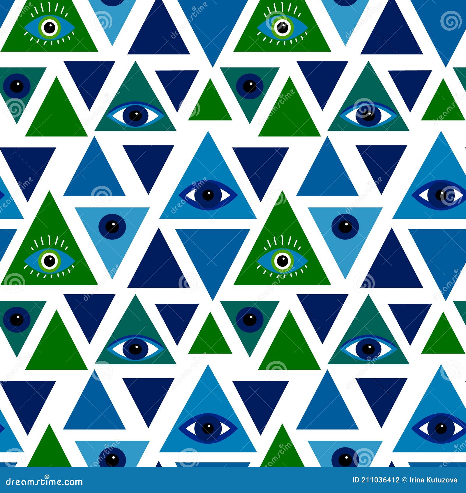 Eyes in the Matisse Style and and Triangles. Stock Vector ...