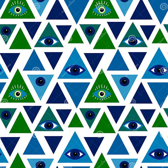 Eyes in the Matisse Style and and Triangles. Stock Vector ...