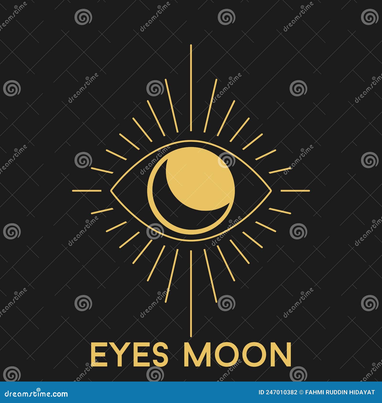 Logo with an Eye Icon Combined with a Crescent Moon Stock Vector ...